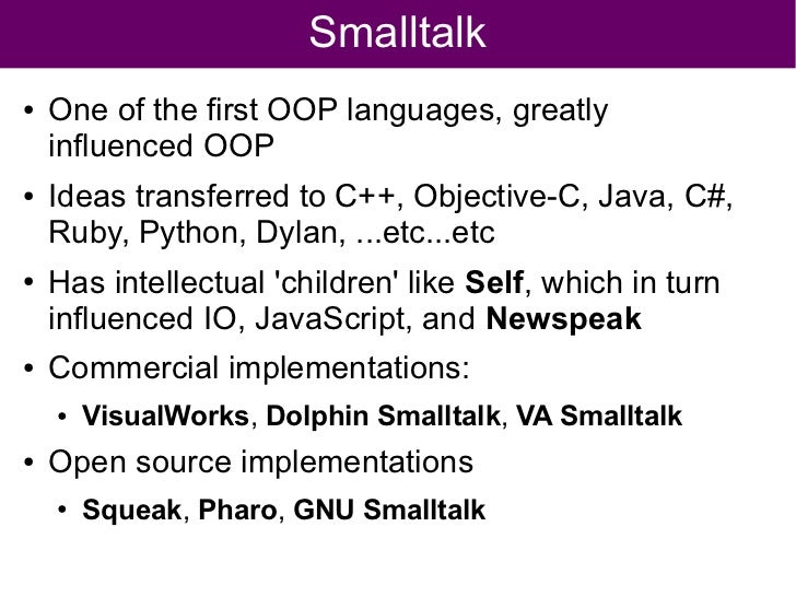 Smalltalk The Dynamic Language