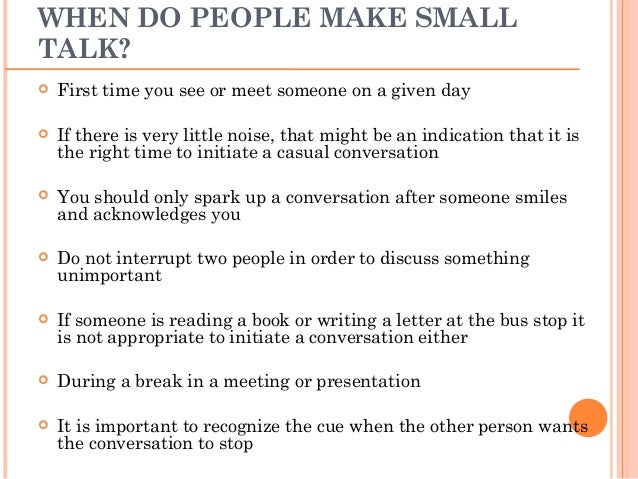Small talks