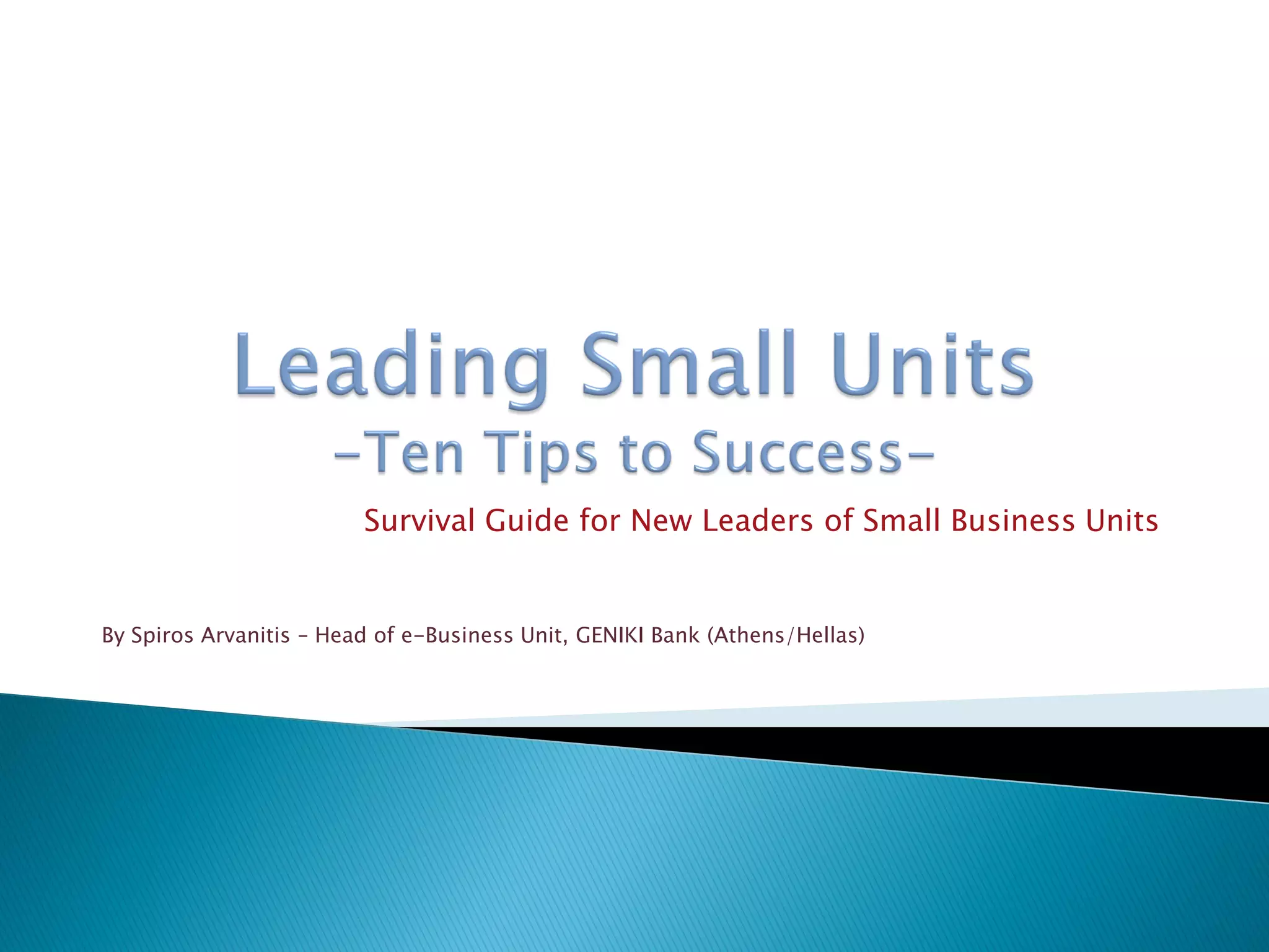 Small Business Units - Ten Tips to Success - | PDF | Business ...