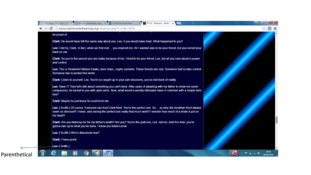 Smallville script annotation | PPTX