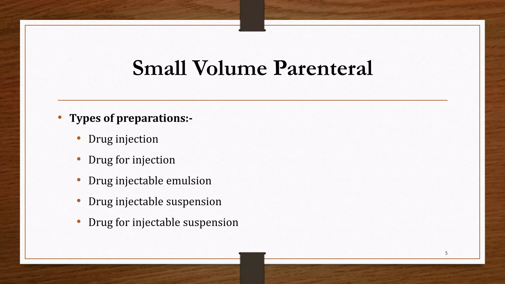 Small volume parenterals | PDF