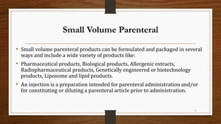 Small volume parenterals | PDF