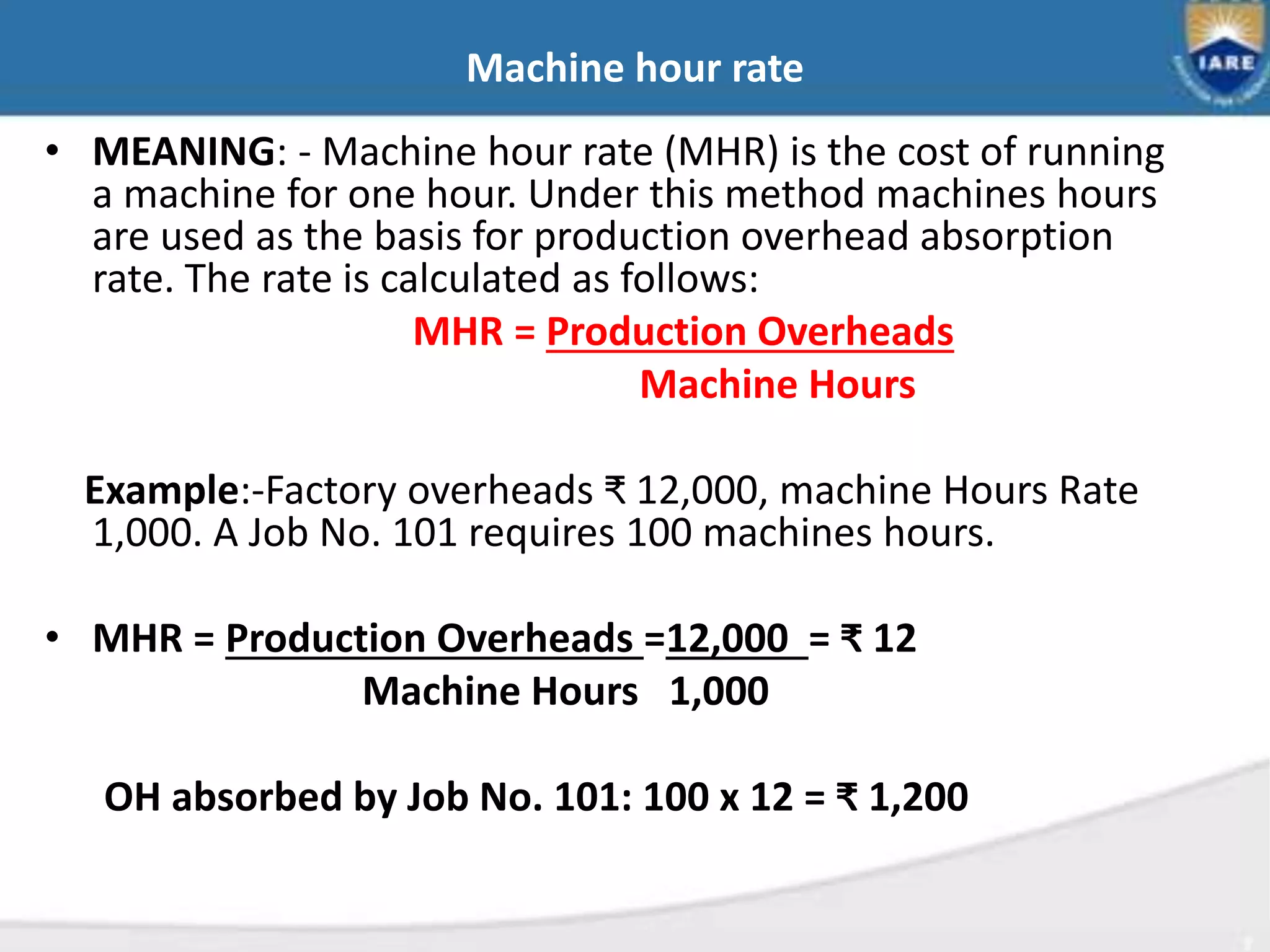 Machine Hour Reate Pptx