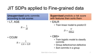 An Evaluation of Effort-Aware Fine-Grained Just-in-Time Defect Prediction Methods | PPTX