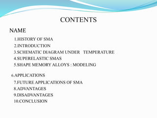 Shape Memory Alloy ppt | PPTX