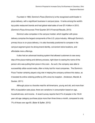 IMC 616 Direct Marketing Plan for Domino's Pizza | DOCX