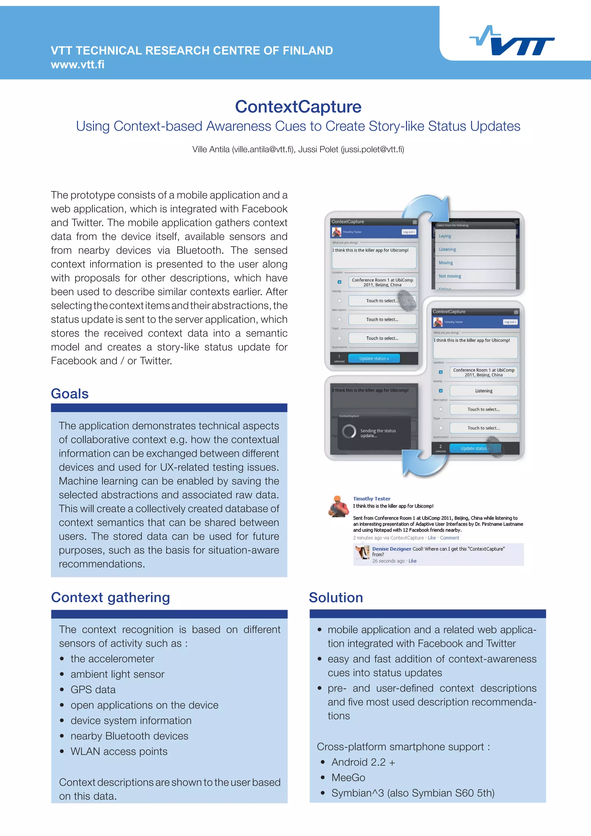 UbiComp2011: ContextCapture (Poster) | PDF