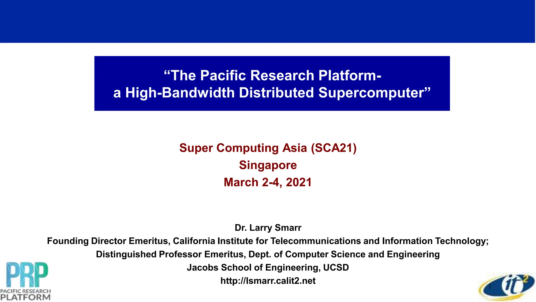 The Pacific Research Platform- a High-Bandwidth Distributed ...