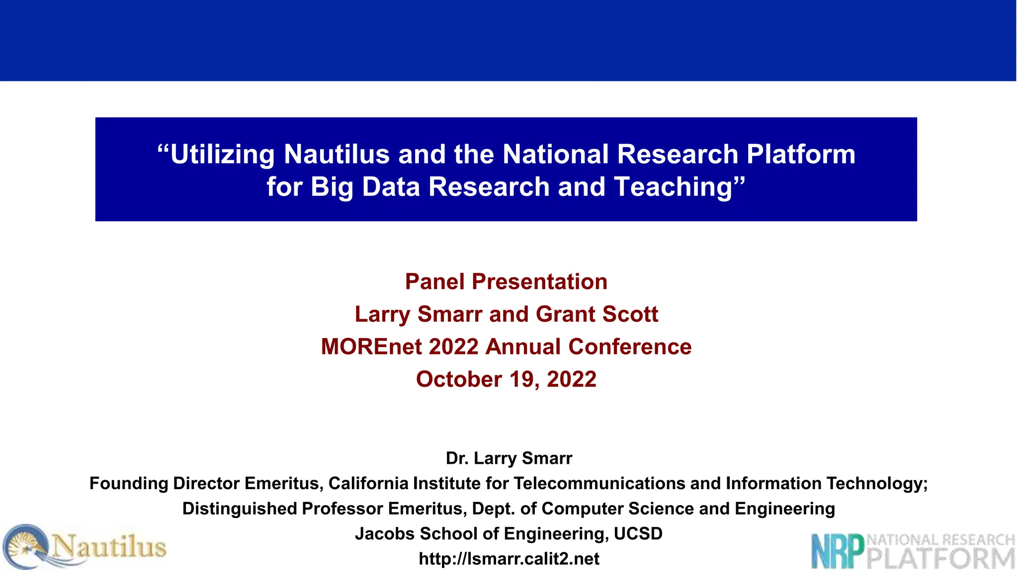 Utilizing Nautilus and the National Research Platform for Big Data ...