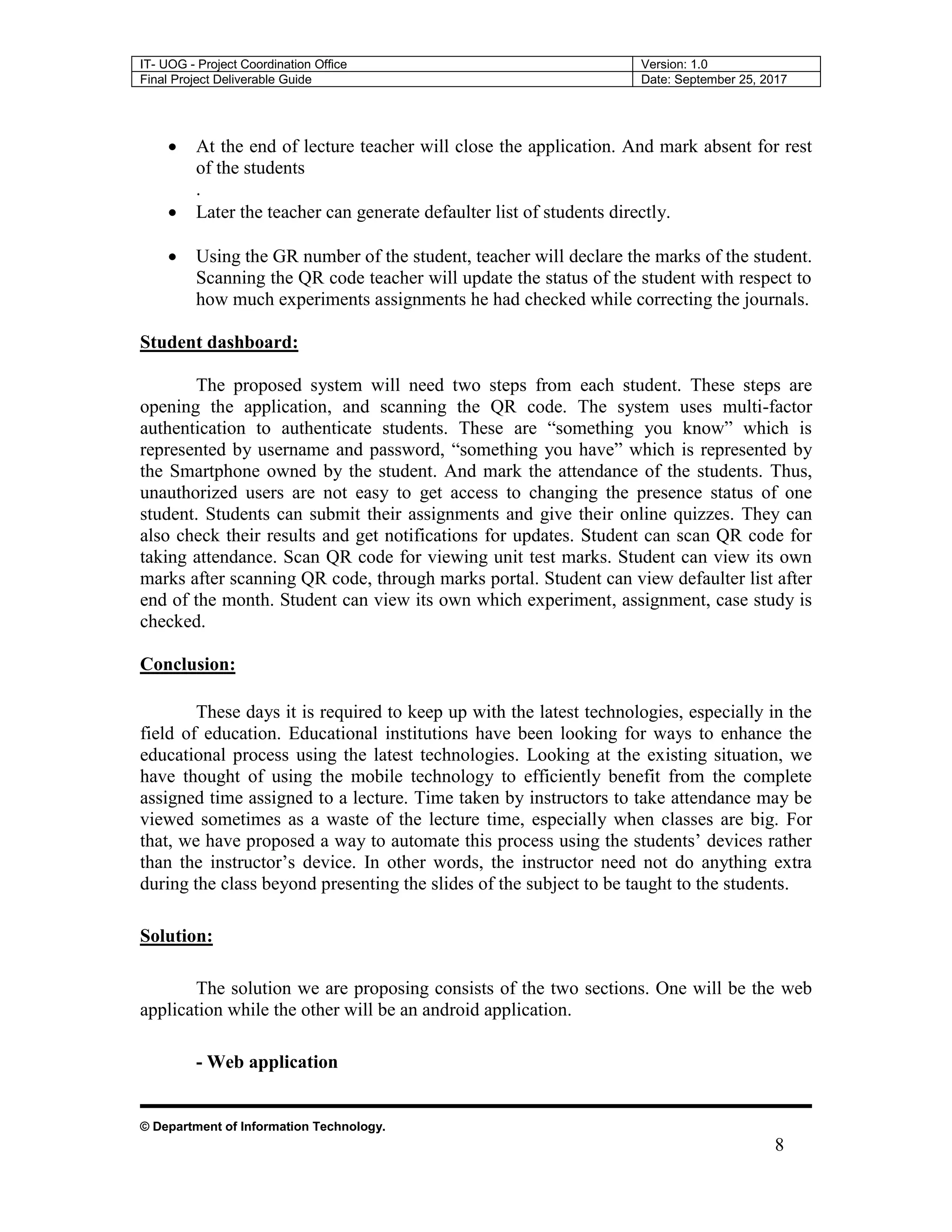 Smart Sessional with QR Attendance | PDF