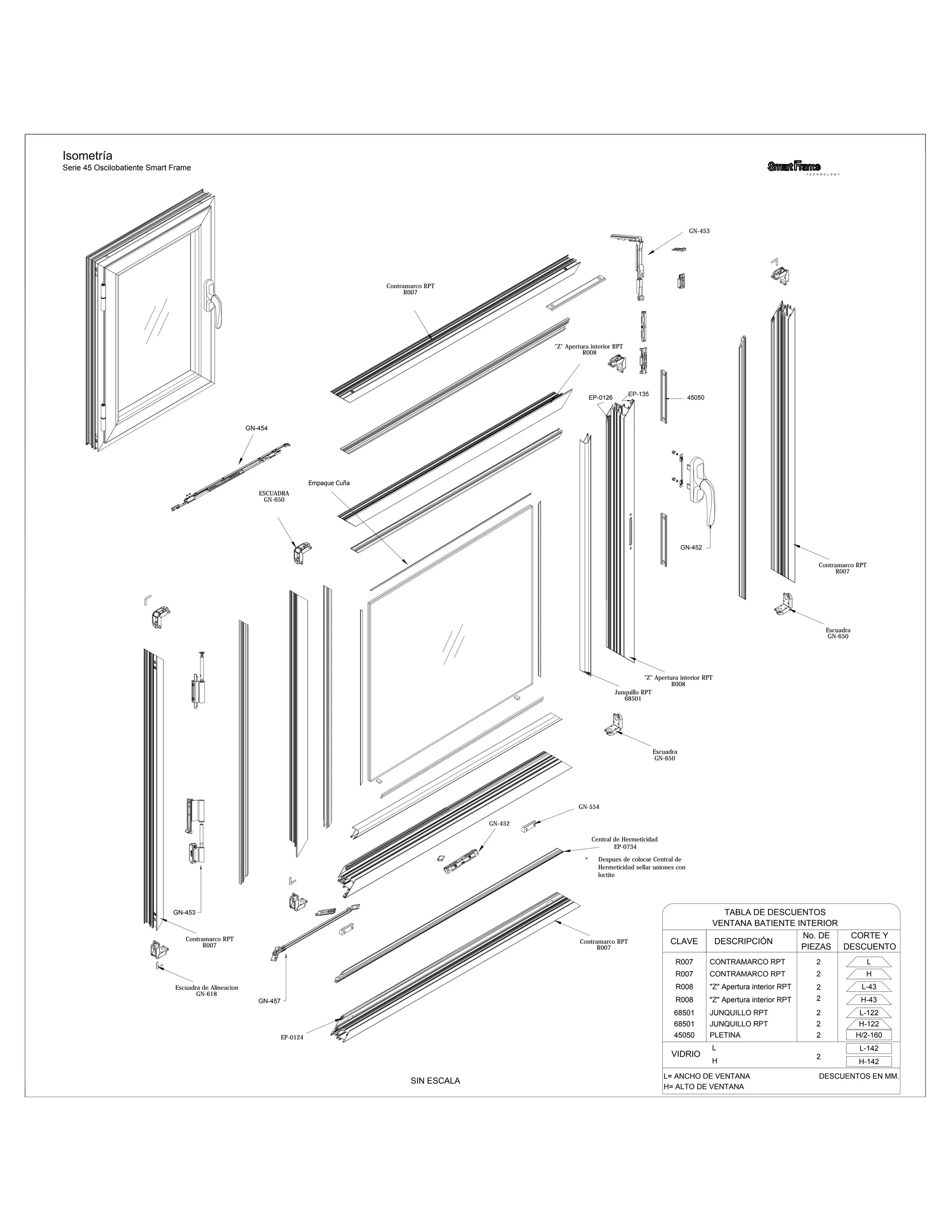 Smart frame serie 45 ventana oscilobatiente RPT | PDF