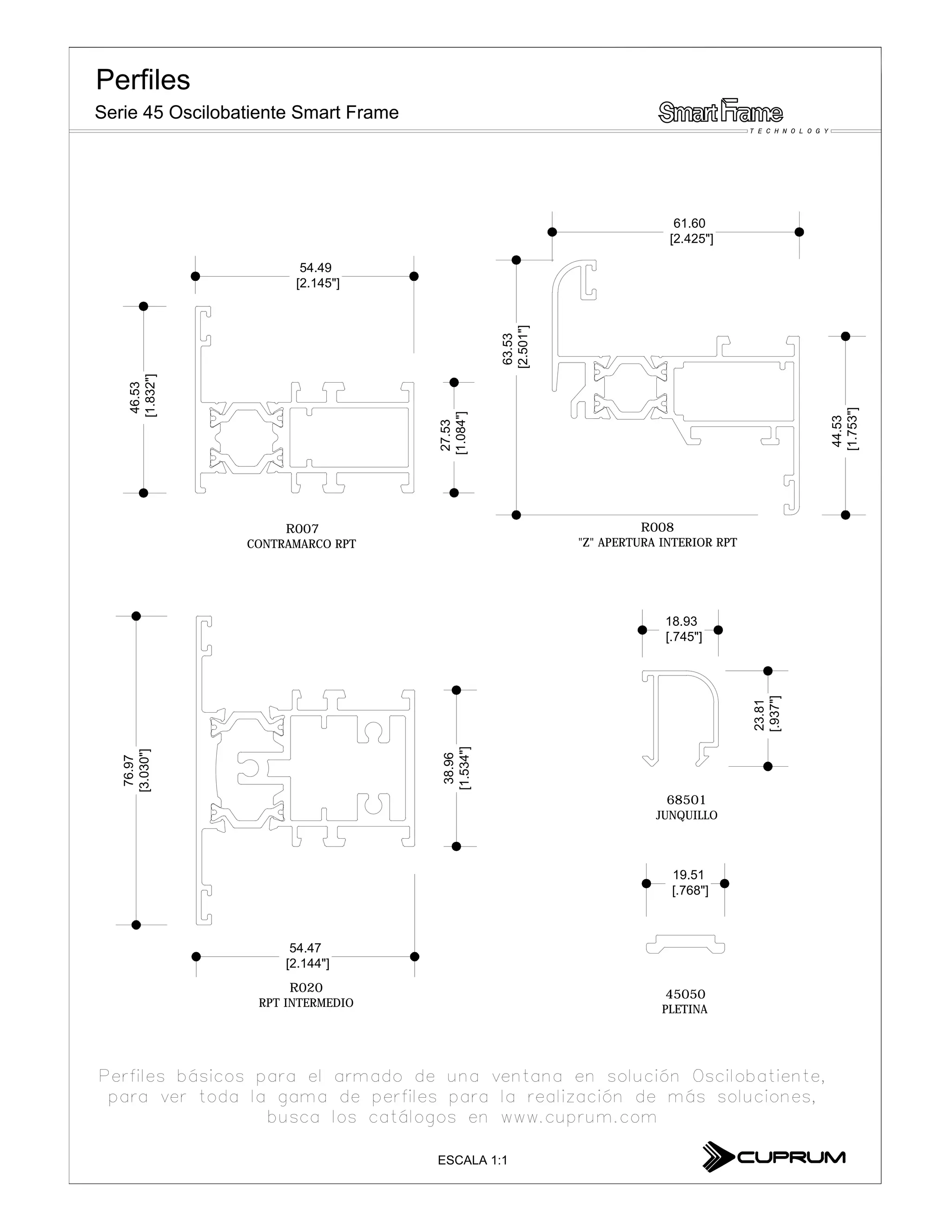 Smart frame serie 45 ventana oscilobatiente RPT | PDF