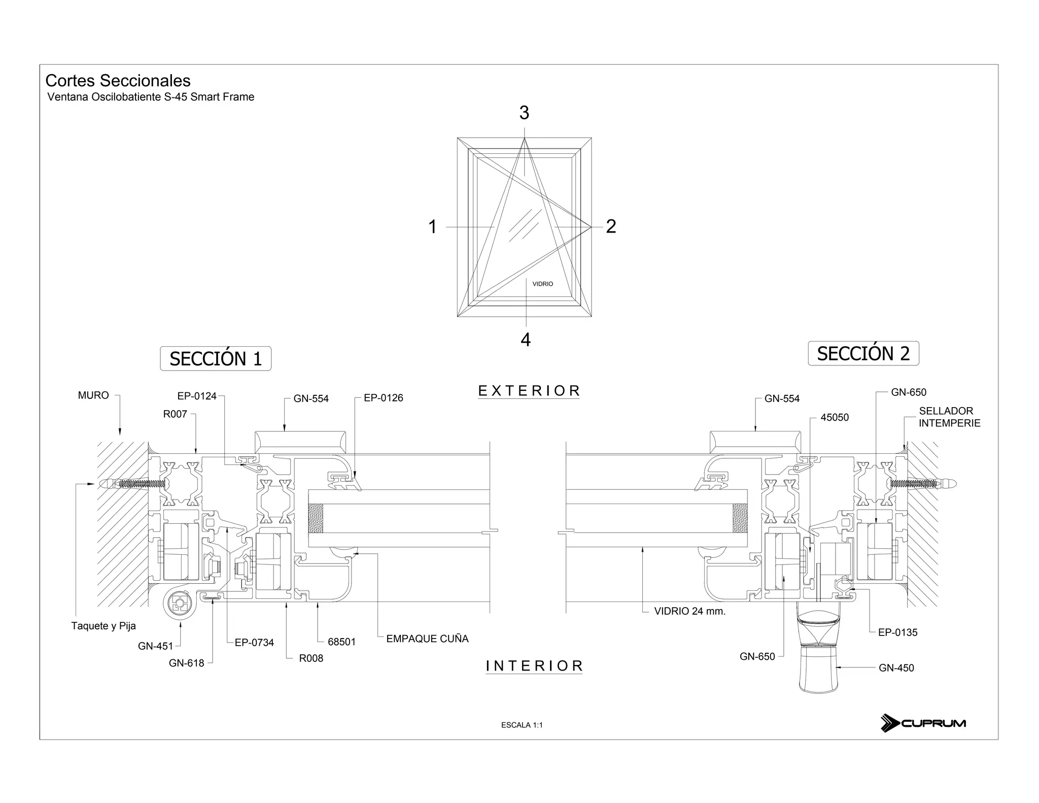 Smart frame serie 45 ventana oscilobatiente RPT | PDF