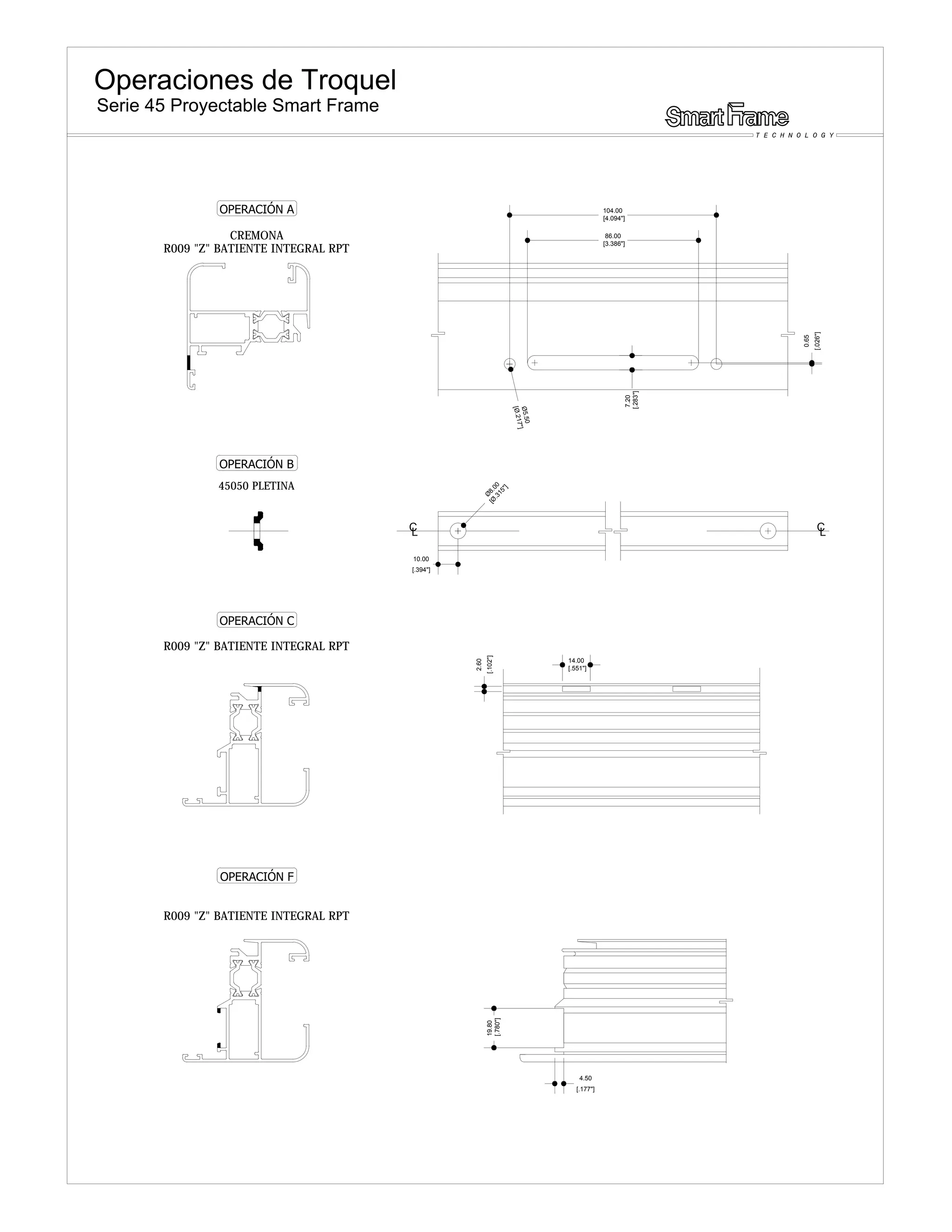 Smart frame serie 45 ventana proyectable RPT | PDF