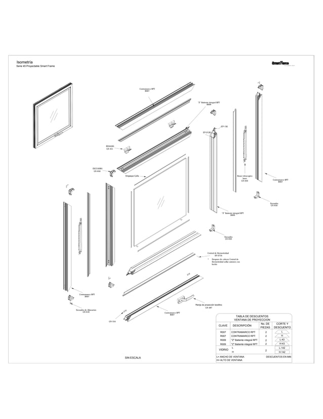 Smart frame serie 45 ventana proyectable RPT | PDF