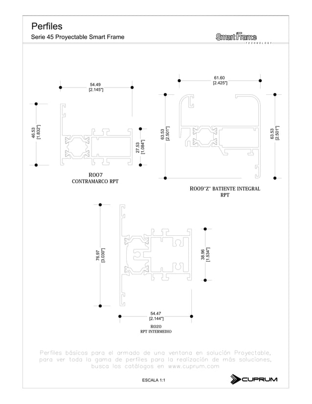 Smart frame serie 45 ventana proyectable RPT | PDF