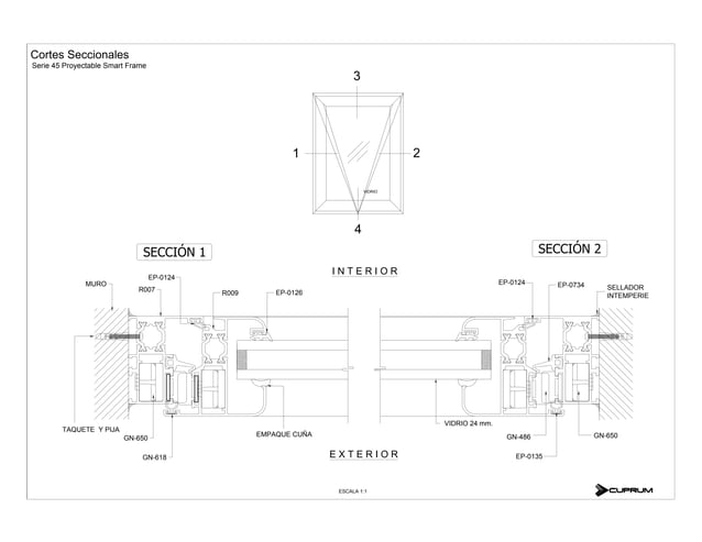 Smart frame serie 45 ventana proyectable RPT | PDF