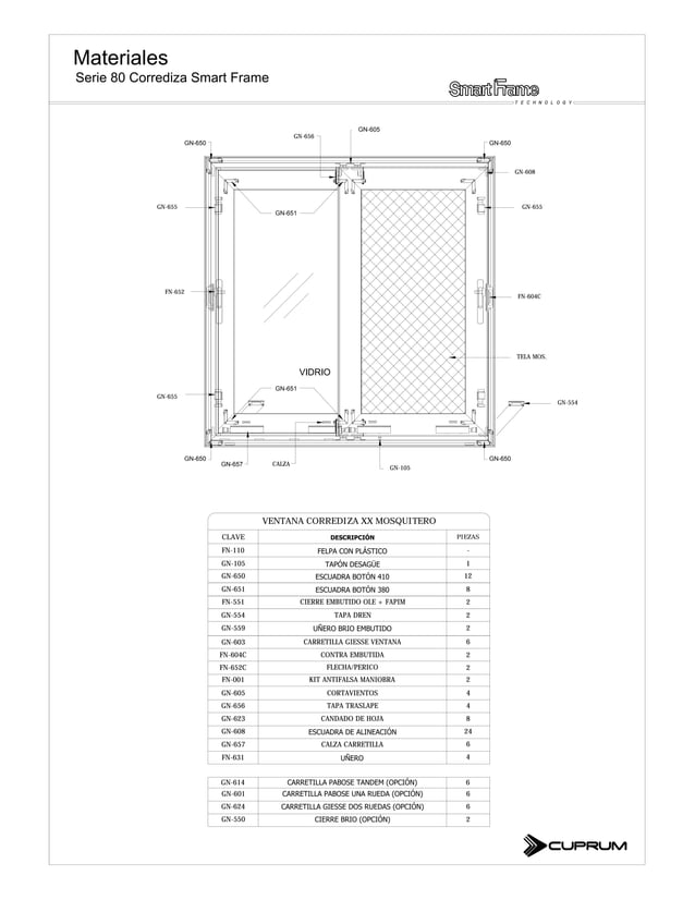 Smart frame serie 80 ventana y puerta corrediza mosquitero RPT | PDF ...