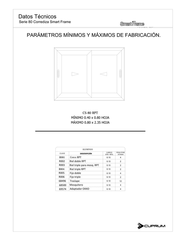 Smart frame serie 80 ventana y puerta corrediza mosquitero RPT | PDF ...