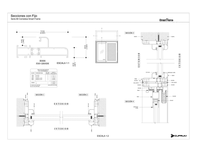 Smart frame serie 80 ventana y puerta corrediza mosquitero RPT | PDF ...