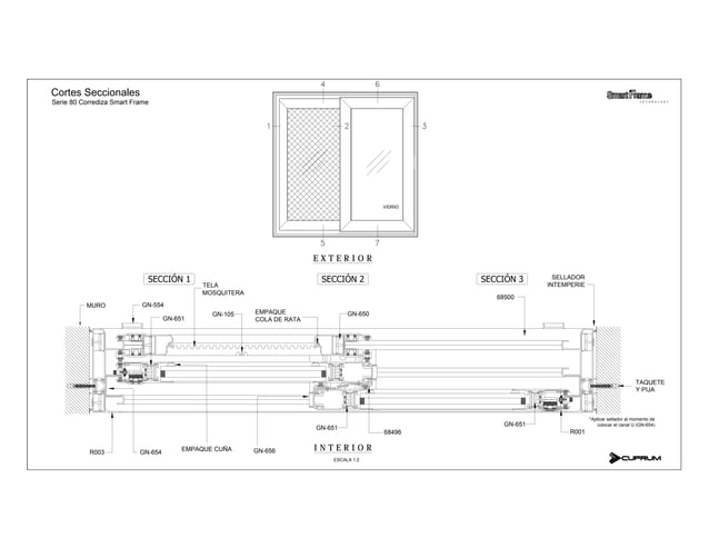 Smart frame serie 80 ventana y puerta corrediza mosquitero RPT | PDF ...