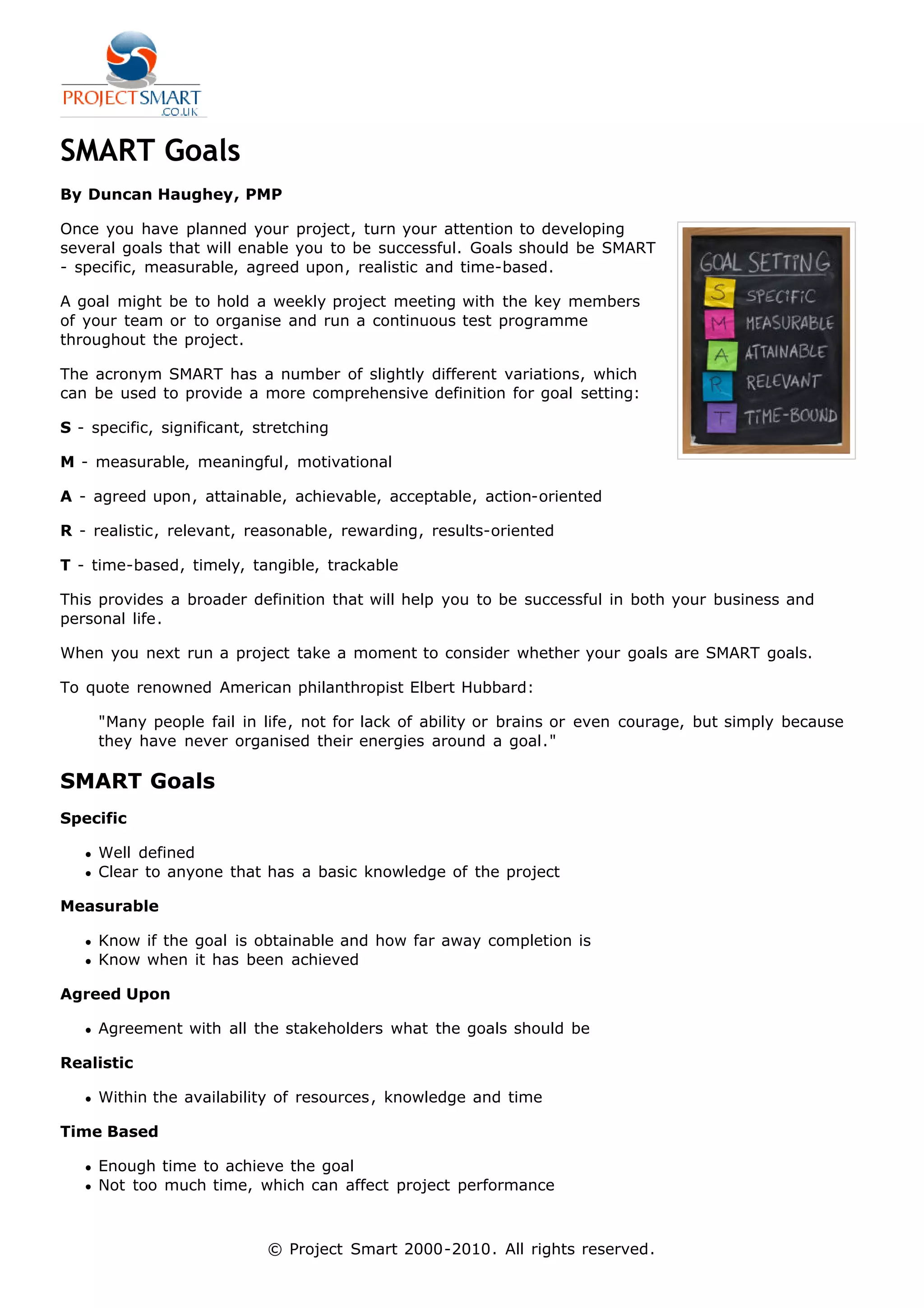 Smart goals | PDF
