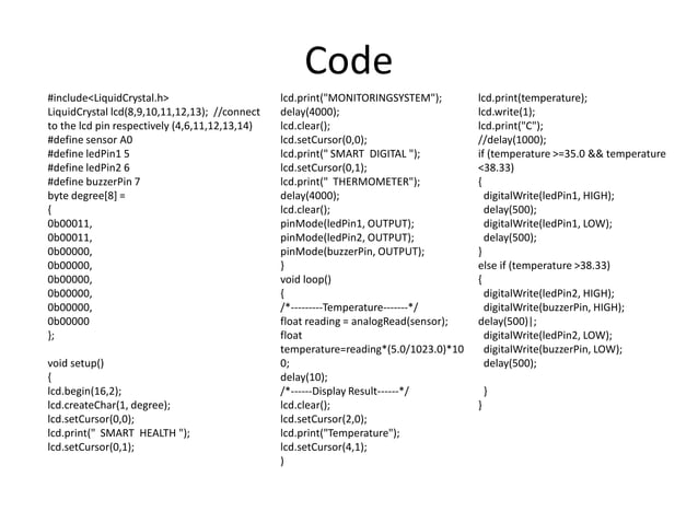 Arduino Based Digital Smart Thermometerpptx Consumer Electronics Technology And Computing