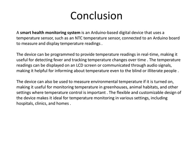 Arduino Based Digital Smart Thermometerpptx Consumer Electronics Technology And Computing