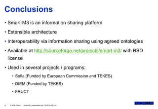 SOFIA - Smart M3 Information-Sharing Platform. NOKIA | PPT