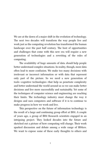 Smart machines IBM’s watson and the era of cognitive computing | PDF