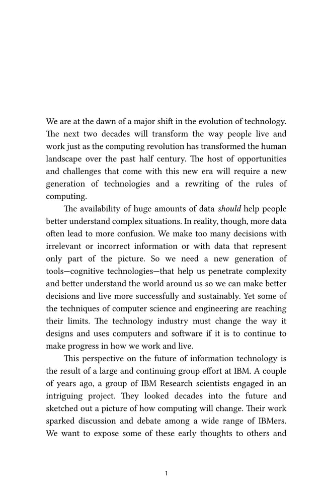 Smart machines IBM’s watson and the era of cognitive computing | PDF