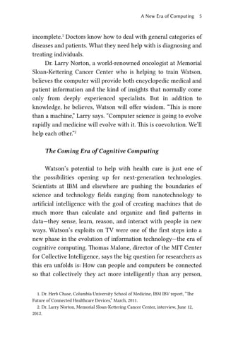Smart machines IBM’s watson and the era of cognitive computing | PDF