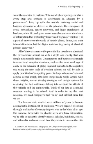 Smart machines IBM’s watson and the era of cognitive computing | PDF