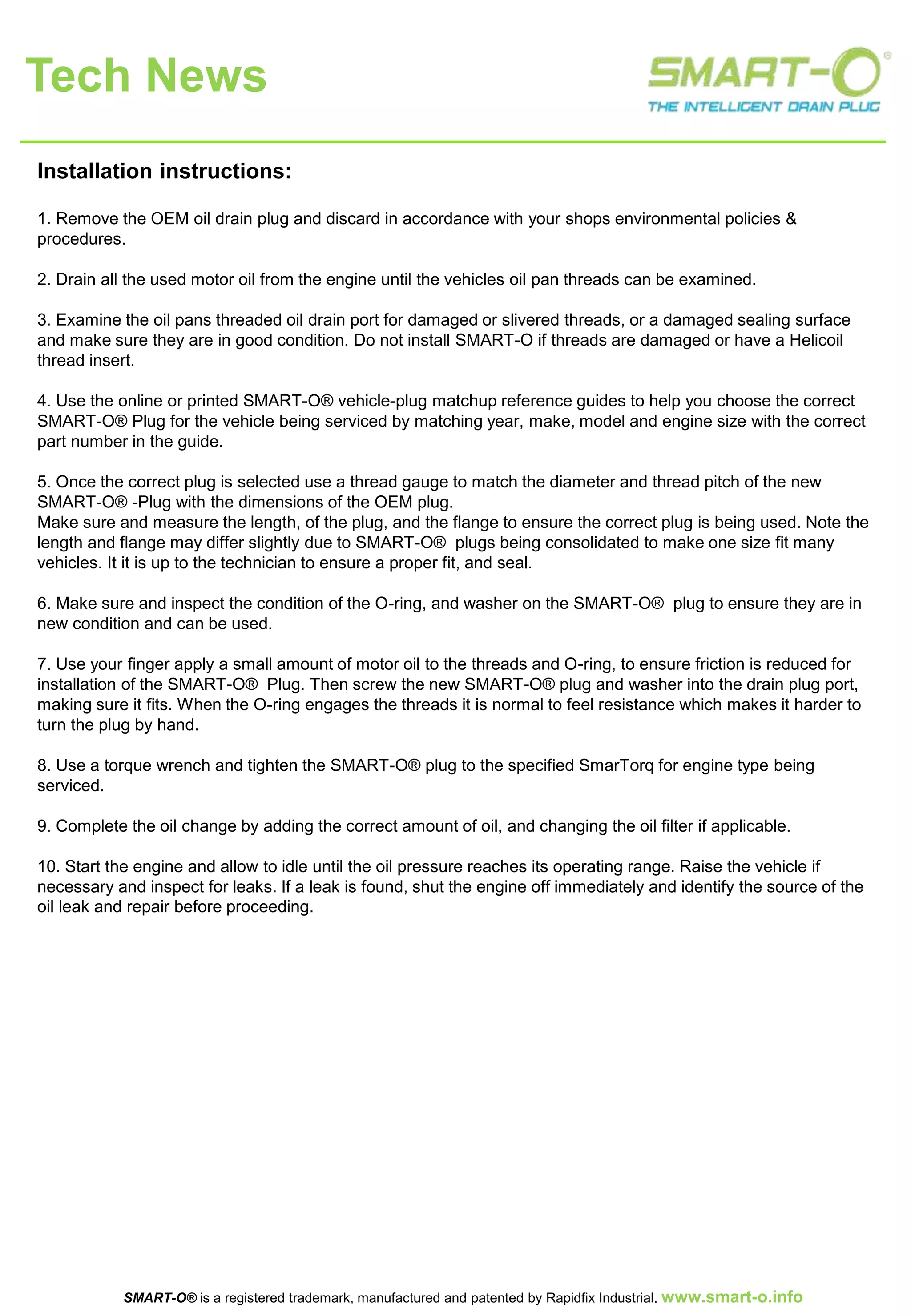 Smart o-torque-specification | PDF