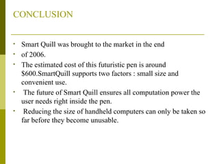 Presentation on Smart quill for Final Year BCA | PPT