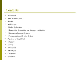 Presentation on Smart quill for Final Year BCA | PPTX