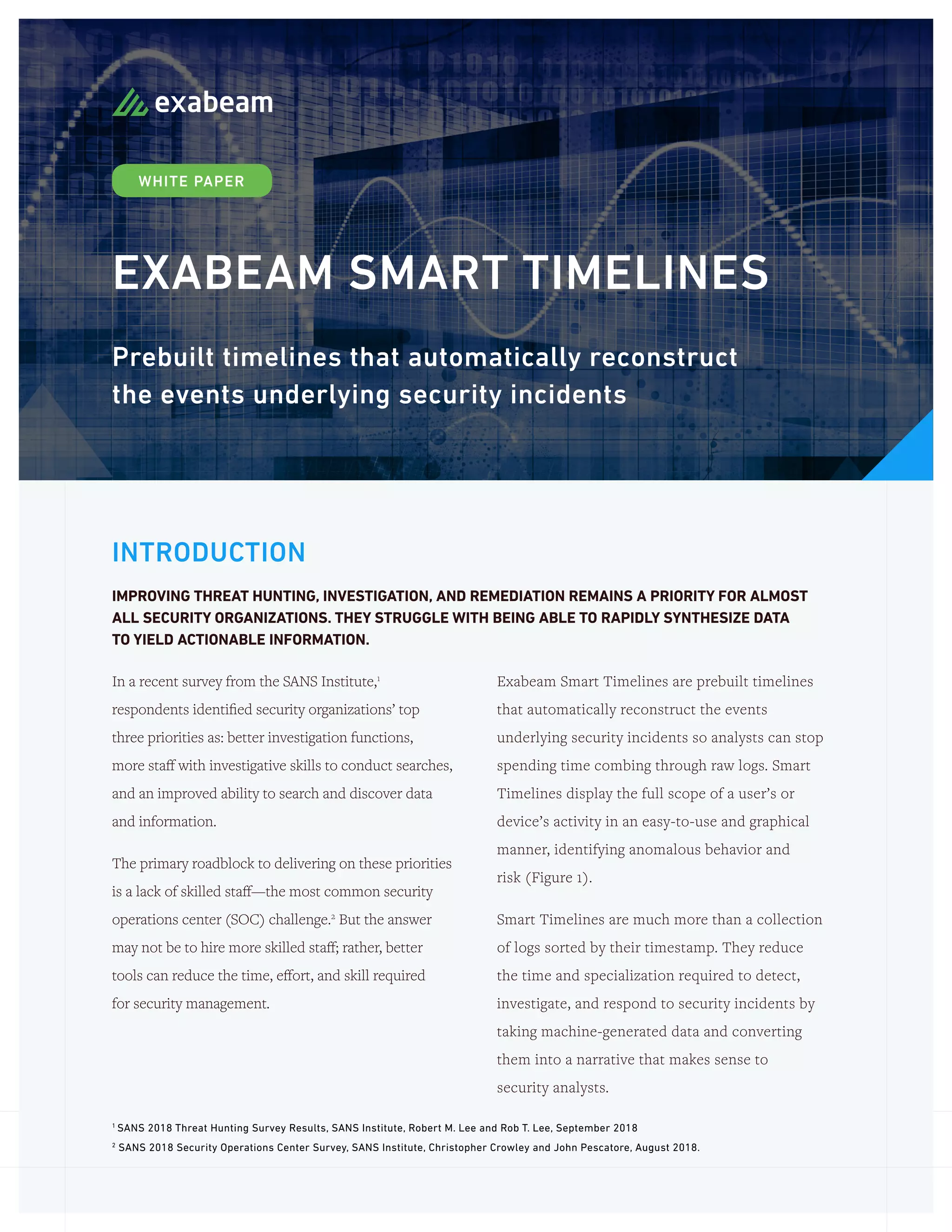 Use Exabeam Smart Timelines to improve your SOC efficiency | PDF
