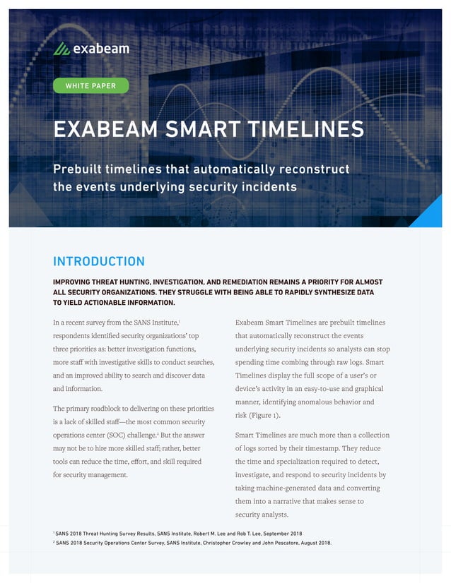 Use Exabeam Smart Timelines to improve your SOC efficiency | PDF