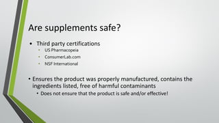 MUS Webinar: Smart about Supplements | PDF