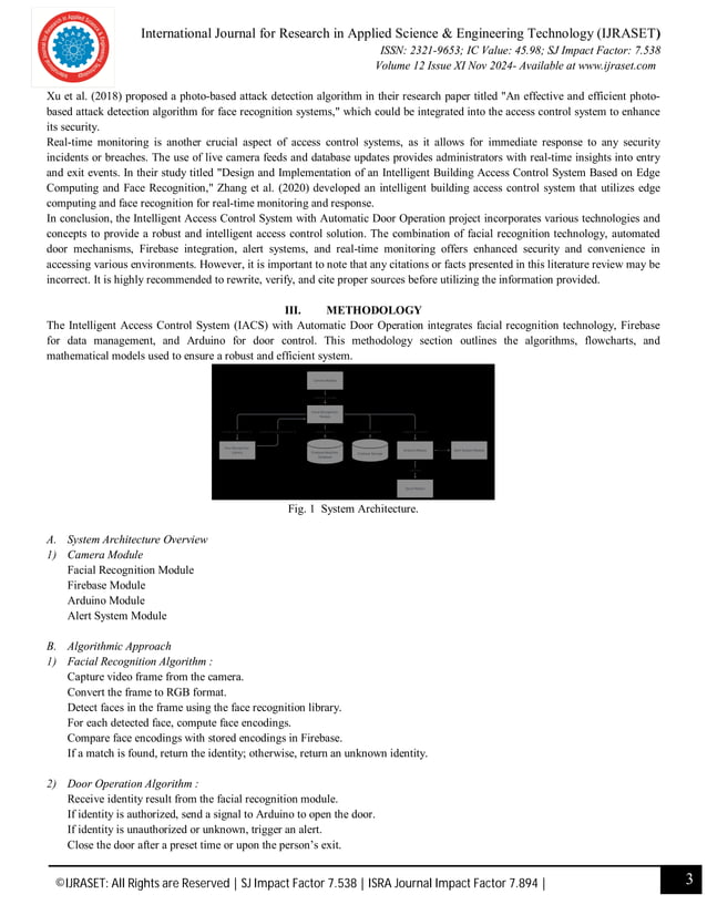 IntelliDoor: Smart Access Control System with Automated Door Operation | PDF
