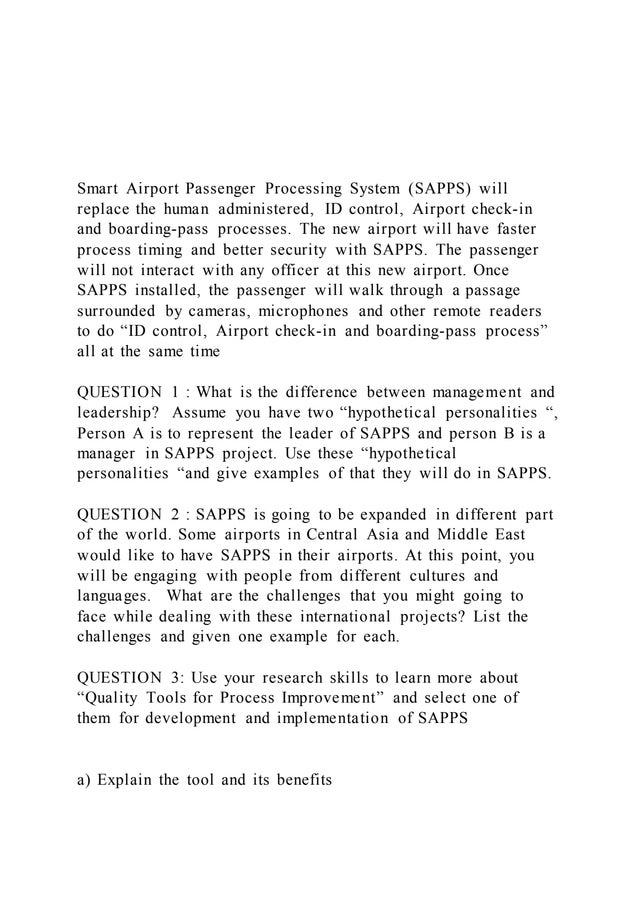 Smart Airport Passenger Processing System (SAPPS) will repla | PDF