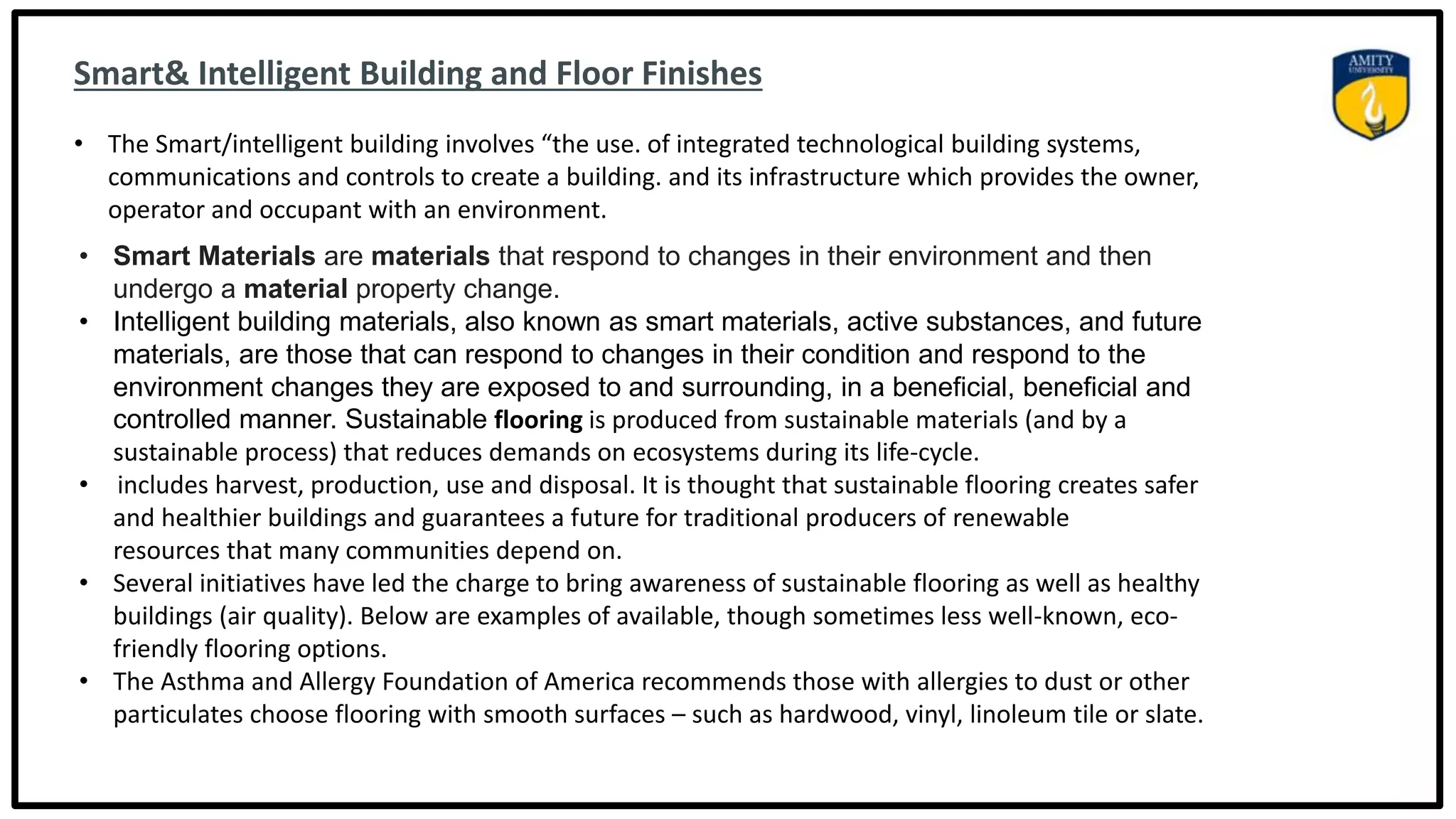 SMART AND INTELLIGENT FLOOR FINISHES | PPTX