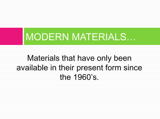 Smart and modern materials | PPT | Chemistry | Science