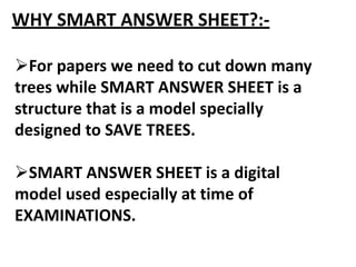Smart answer sheet - A paperless paper | PPTX