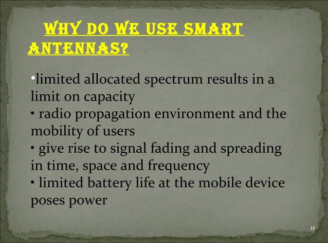 Smart antennas for mobile communication | PPT | Technology & Computing