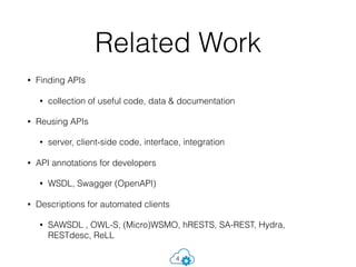 smartAPI: Towards a more intelligent network of Web APIs | PPT