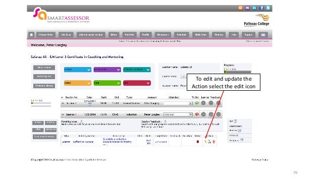 Smart Assessor ePortfolio training for Pathway Group Work Place Learn…