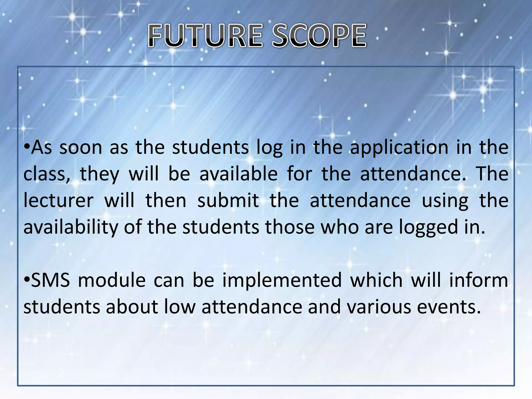 Smart Attendance Management System Using Android WIFI Technology | PPTX