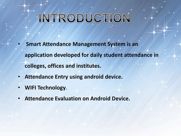 Smart Attendance Management System Using Android WIFI Technology | PPTX | Operating Systems ...