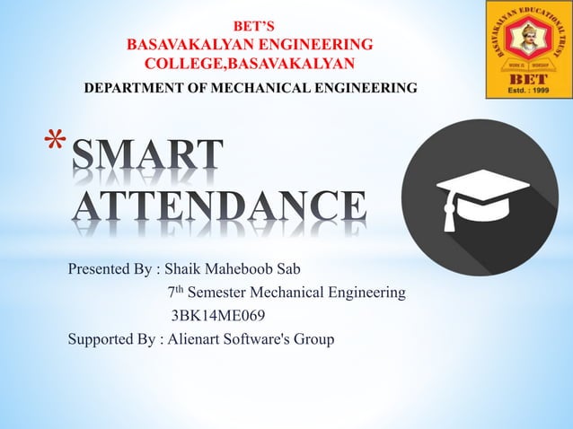 Smart attendance application | PPT